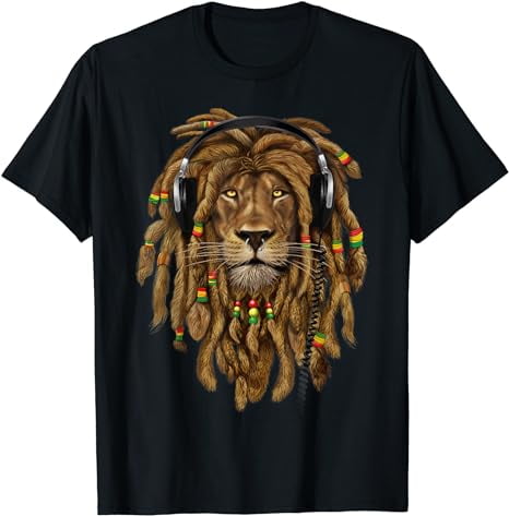 Rasta Reggae Lion Music Art for Rastafari Lover T-Shirt - Walmart.com
