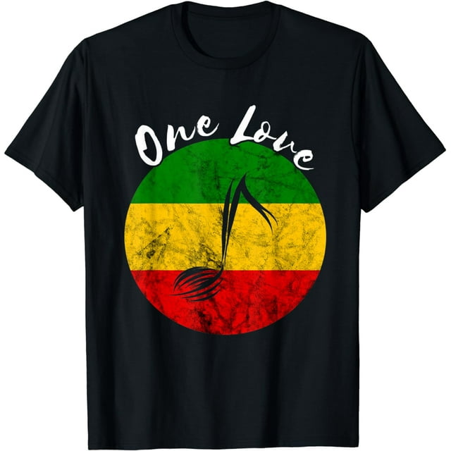 Rasta Reggae Music Note One Love Rastafari Roots T-Shirt - Walmart.com