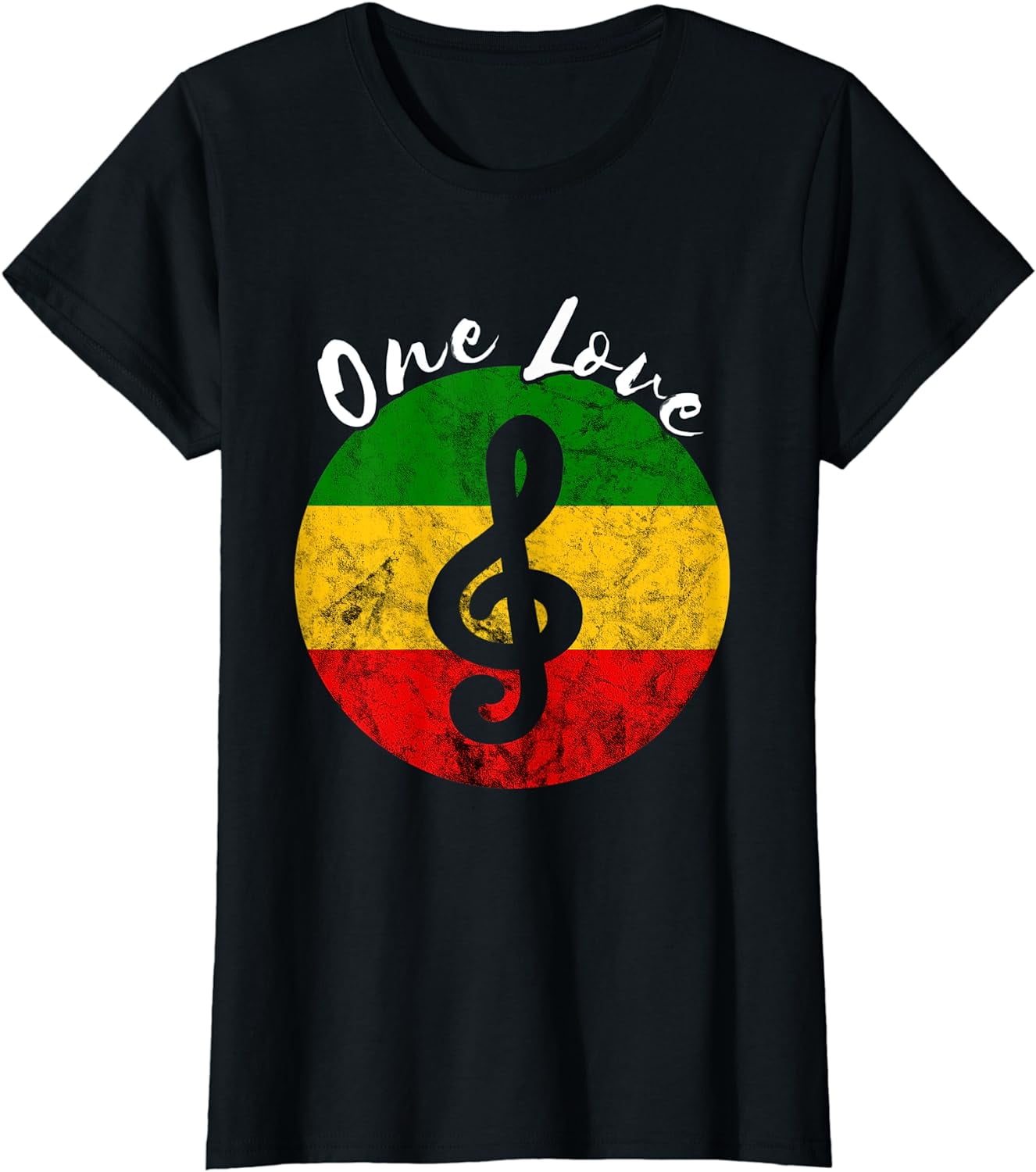 Rasta Reggae Rastafari Roots Music Note One Love Hippie T-Shirt ...