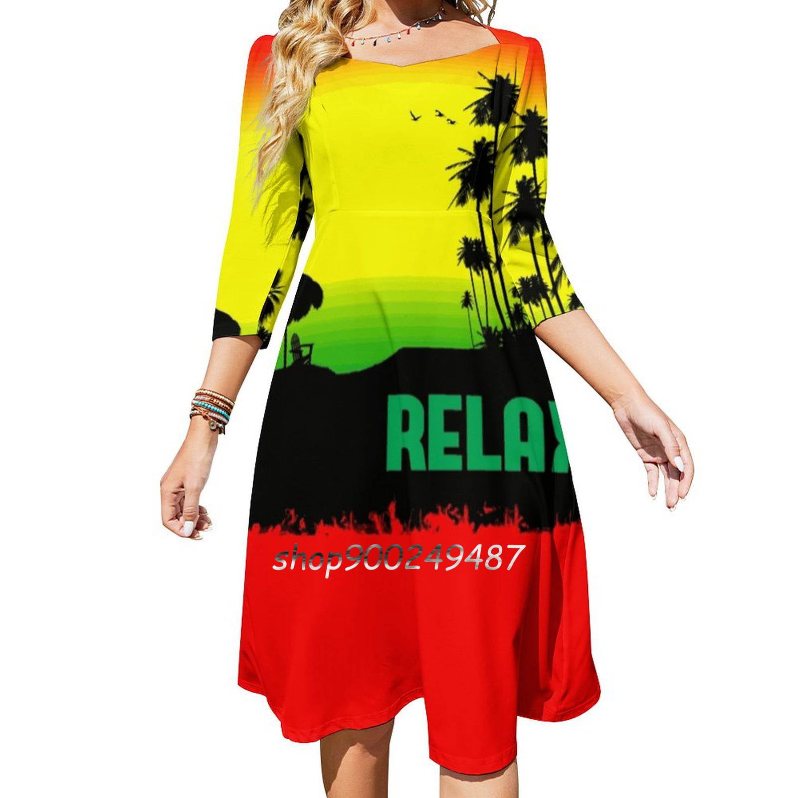 Rasta Relax Evening Party Dresses Midi Sexy Dress Female Sweet One ...