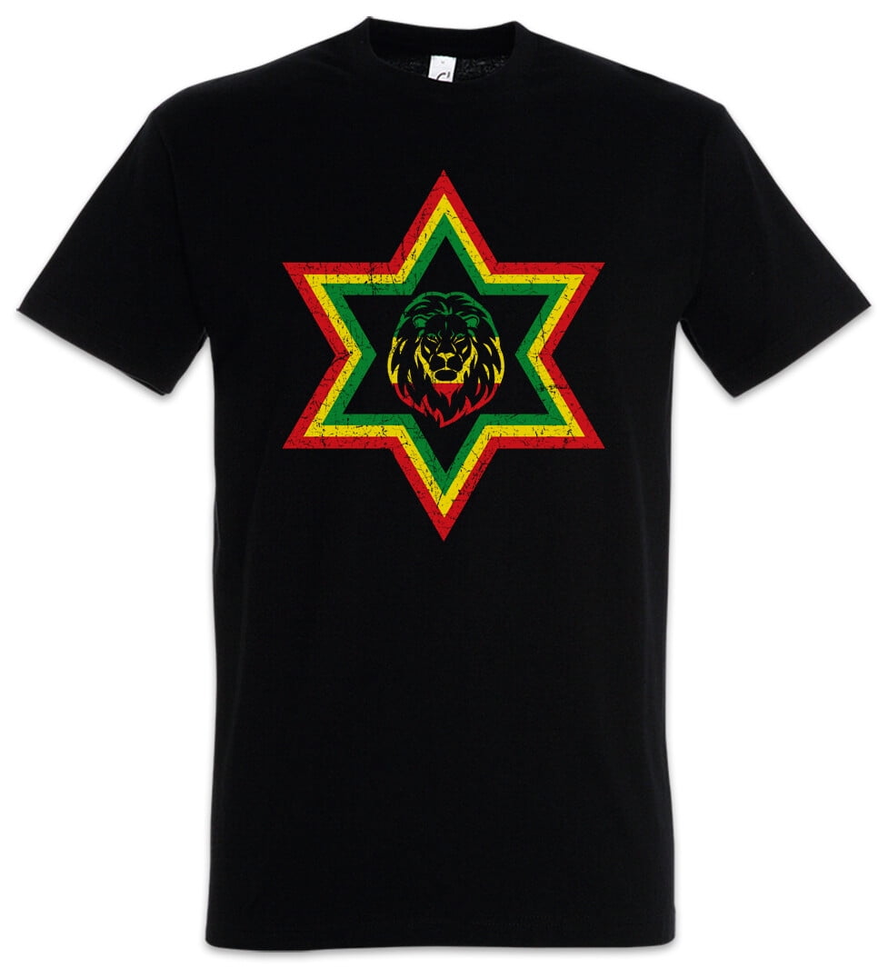 Rasta Star Lion T-Shirt Reggae Irie Ska Jamaica Africa Rastafari ...