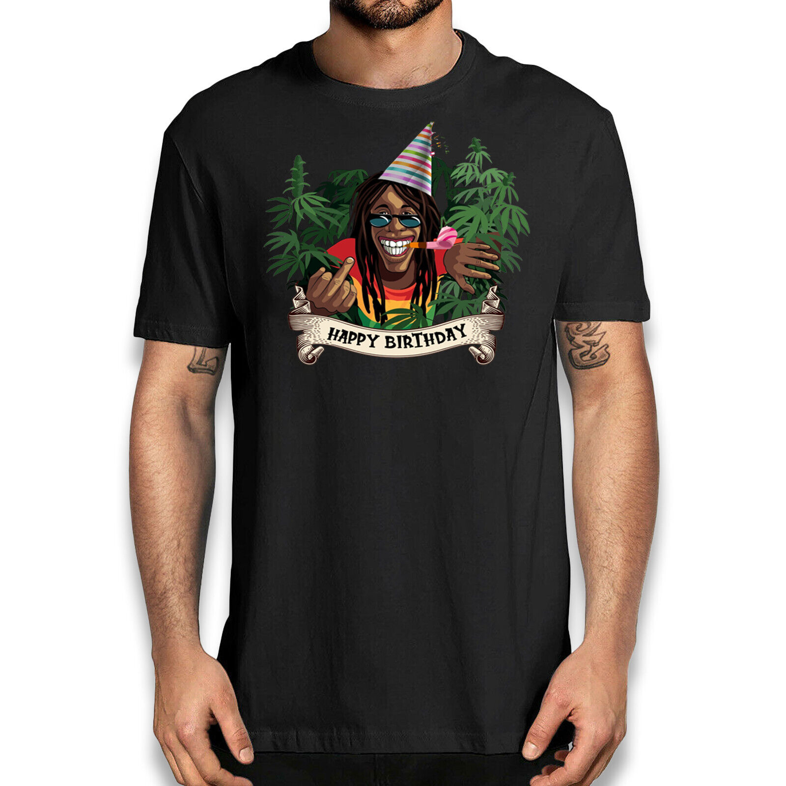 Rasta Themed Birthday T-Shirt - Hilarious Funny Reggae Graphic Tee ...