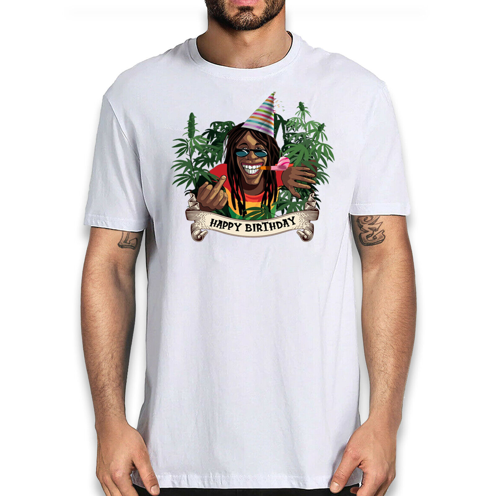 Rasta Themed Birthday T-Shirt - Hilarious Funny Reggae Graphic Tee ...