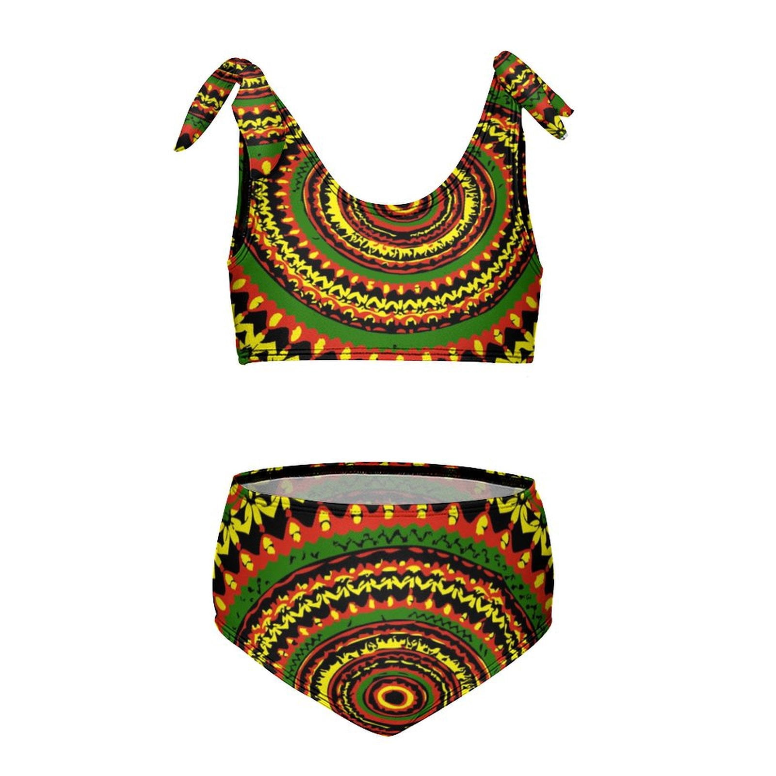 Rasta Tie Dye Time Warp Girl's 2 Piece Bikini Set Beach Sport Swimsuit ...