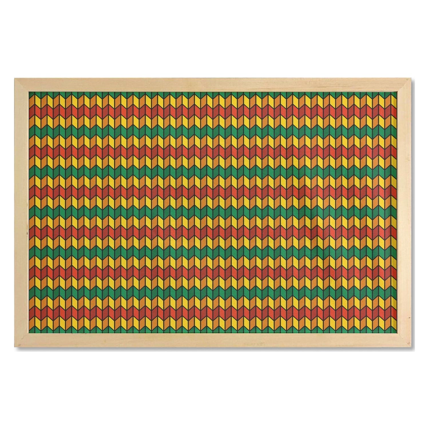 Rasta Wall Art with Frame, Geometrical Zig Zag Triangle Inspired Shapes ...