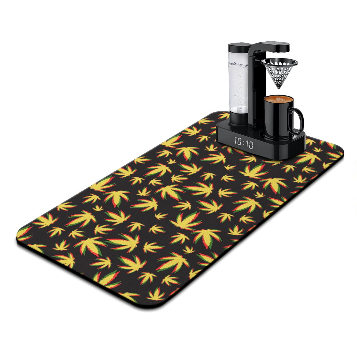 Rasta Weed Leaf Drying Mat Multi-Functional Mat for Coffee Spills ...