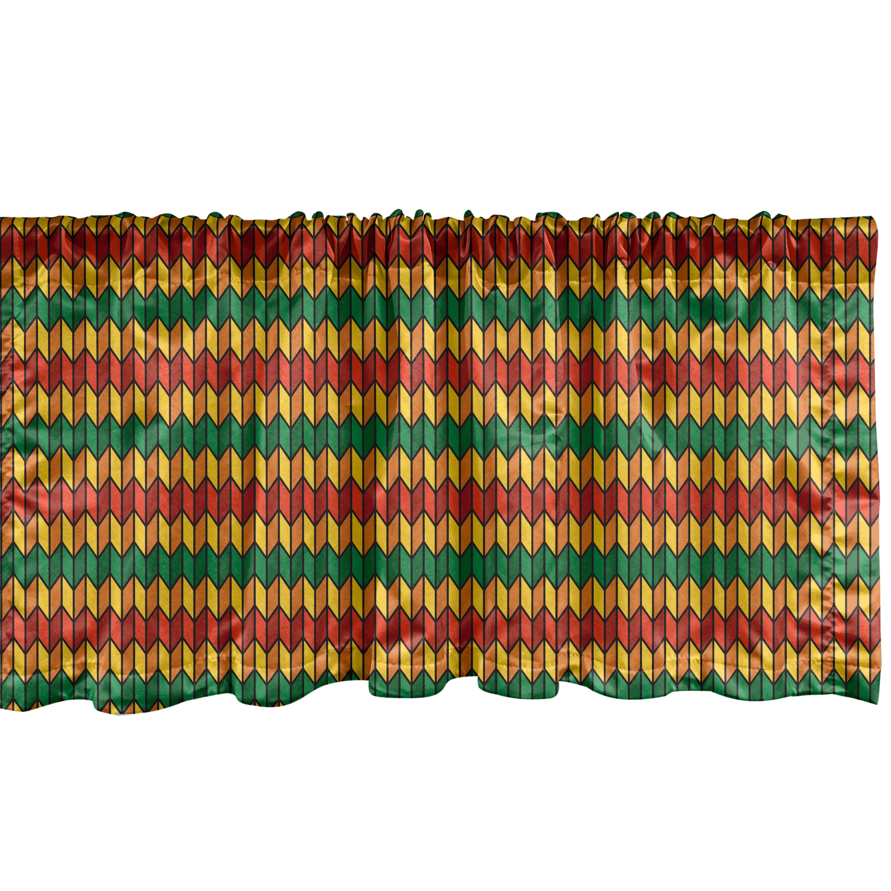 Ambesonne Rasta Window Valance, Triangle Inspired Shapes, 42" x 18 ...