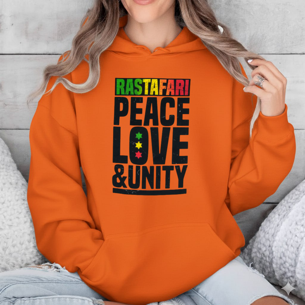 Rastafari Peace Love Unity Jamaican Reggae Cultural Inspired Hoodie ...
