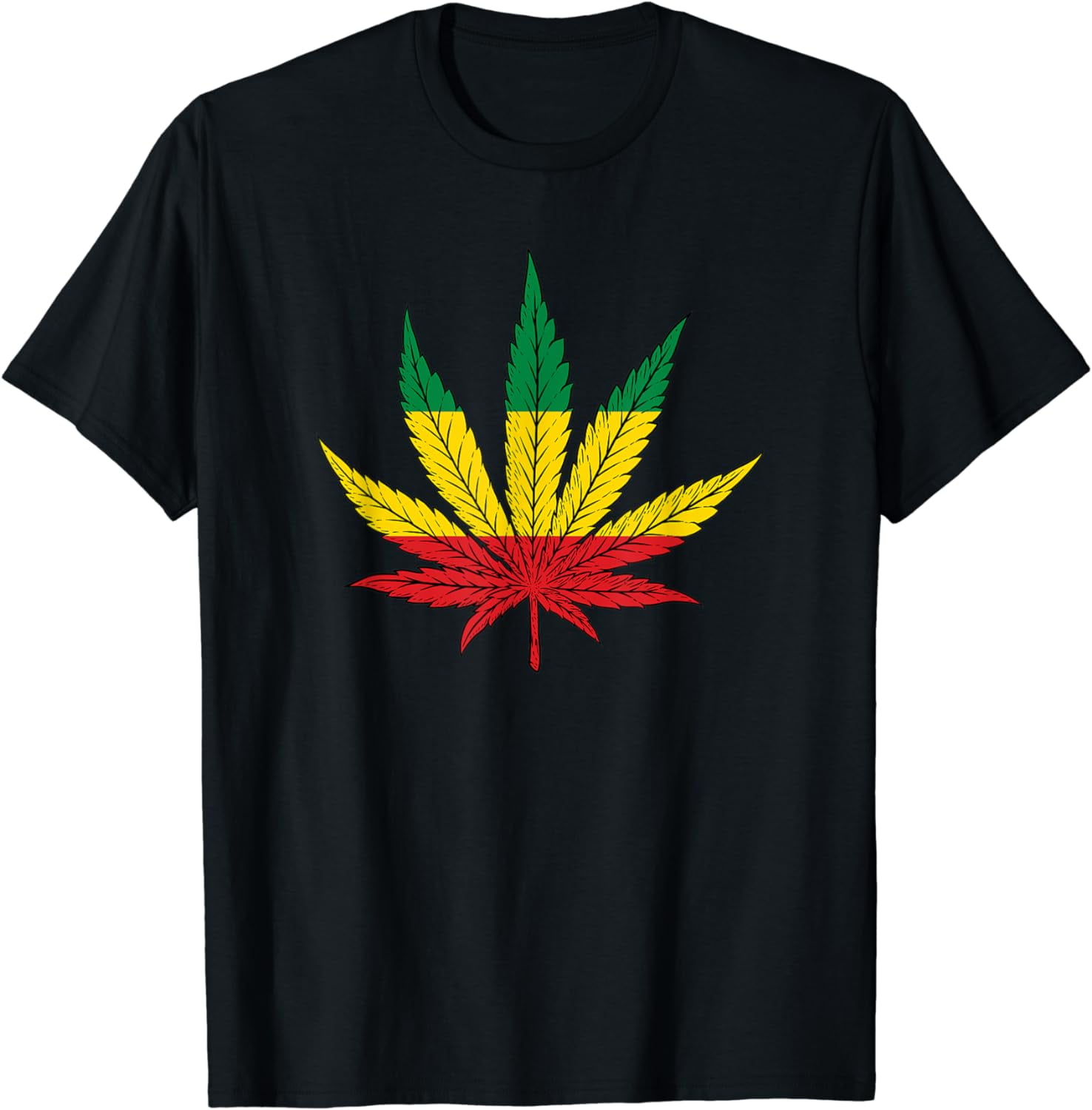 Rastafari Reggae Music Weed Leaf T-Shirt - Walmart.com