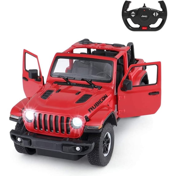 Rastar Off-Road Remote Control Car, 1:14 Jeep Wrangler JL RC, Red ...