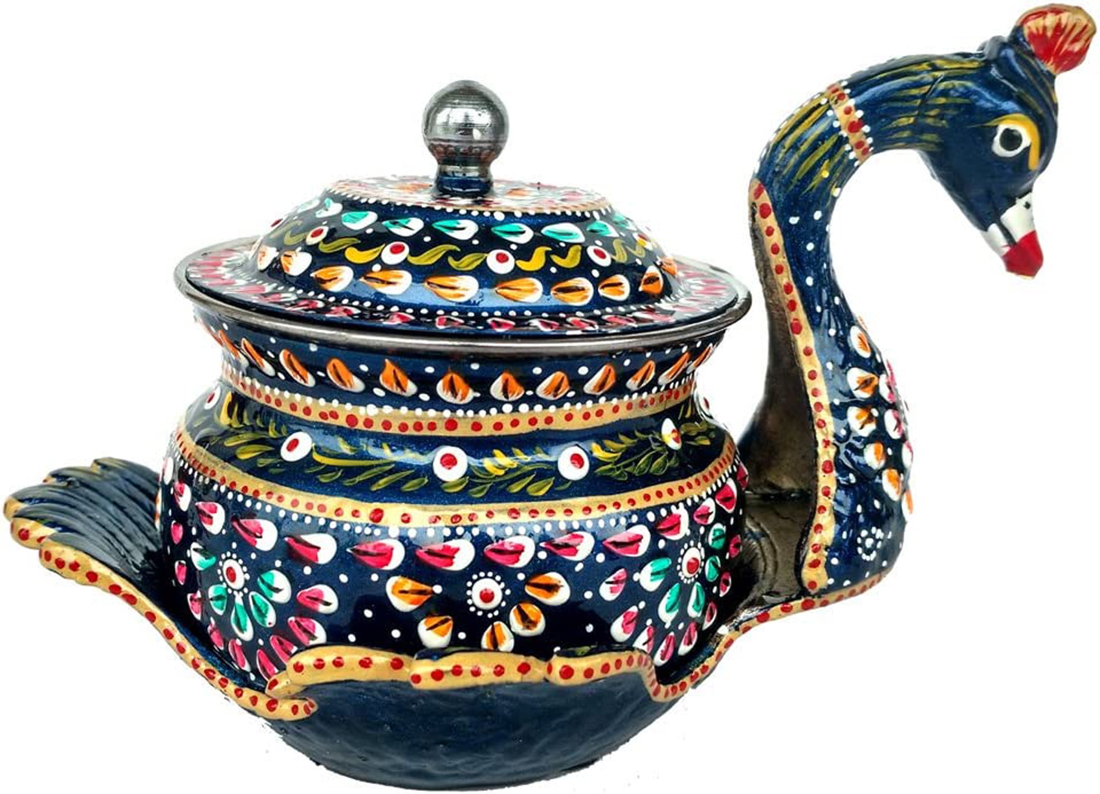 Rastogi Handicrafts Steel Hand Painted Platter Container,Kitchen ...