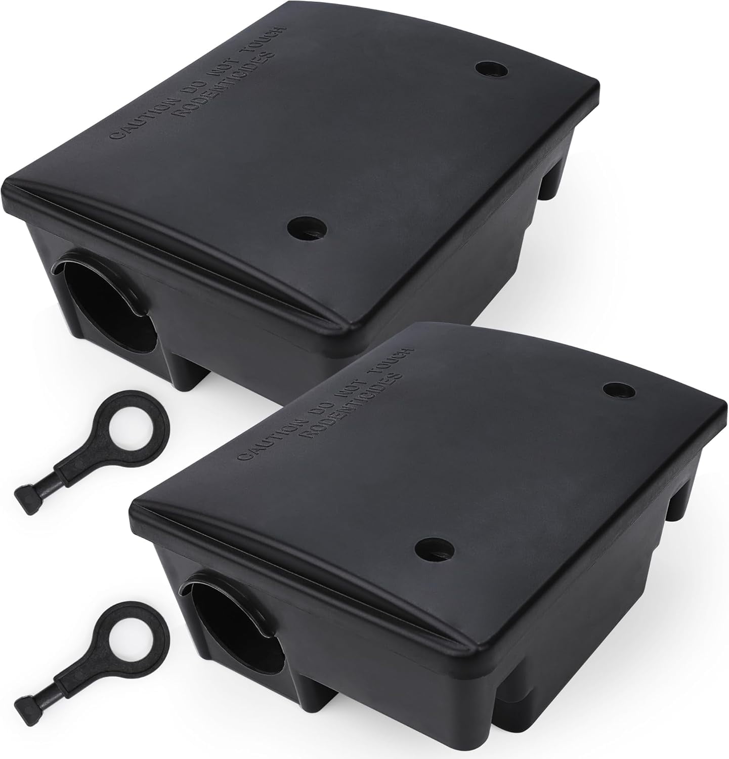 Rat Bait Stations 2 Pack - Mouse Bait Station with Key-Locking Box ...
