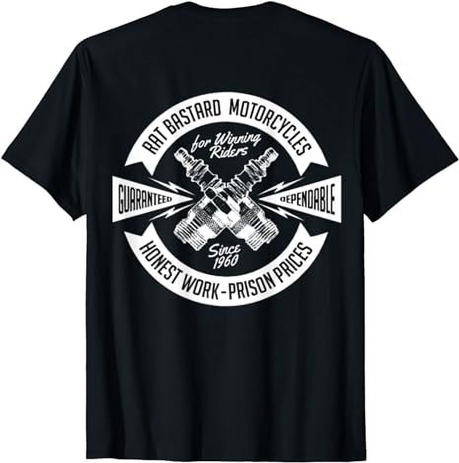 Rat Bastard Motorcycles Crossed Spark Plugs Prison Prices T-Shirt ...