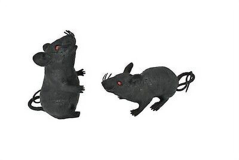 Rat, Black Fake Rat with squeaking 2 Pack Plastic Replica 5 1/2" - F4 ...