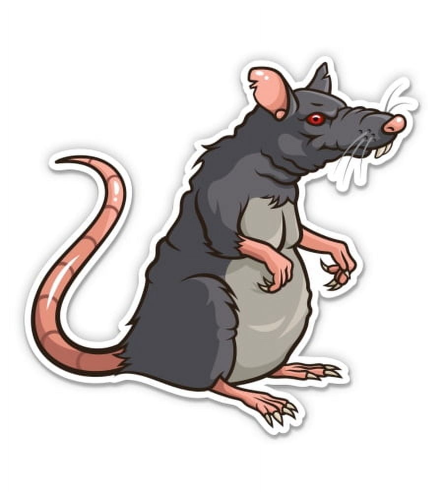 Rat Cartoon - 12" Vinyl Sticker Waterproof Decal - Walmart.com