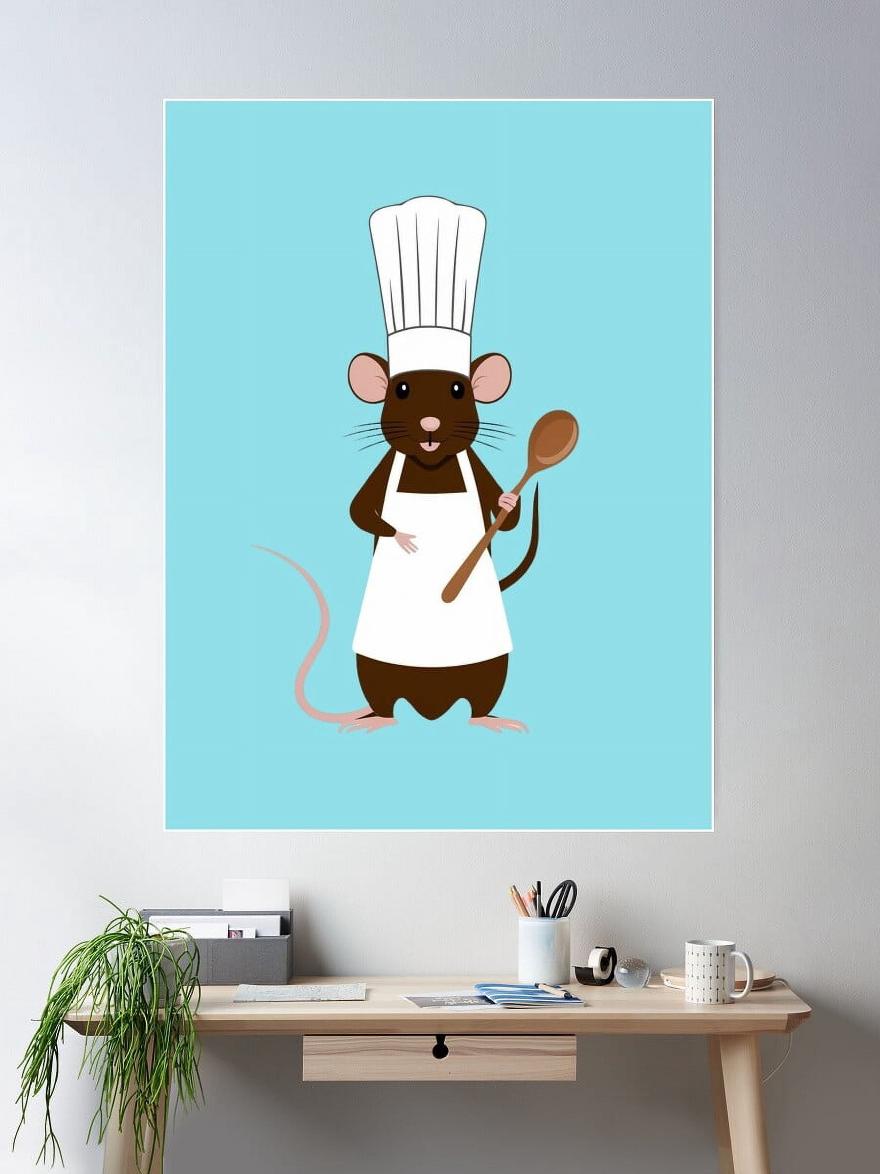 Rat Chef - Funny Cooking Sticker Poster Wall Art, Modern Wall Decor For ...