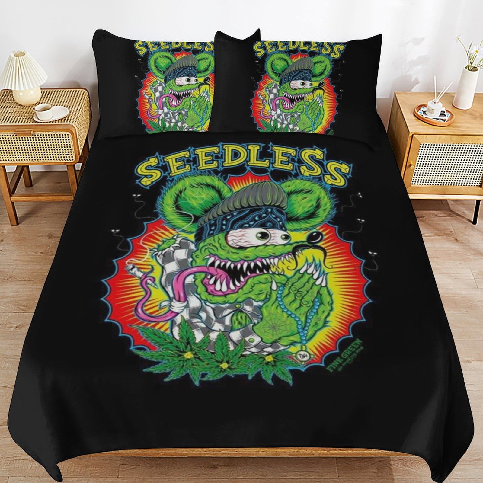 Rat Fink Bed Duvet Cover Microfiber Bedding Sets 3D Printed Lightweight ...