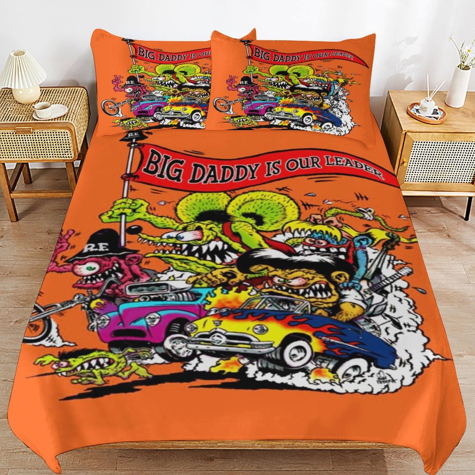 Rat Fink Bed Duvet Cover Microfiber Bedding Sets 3D Printed Lightweight ...