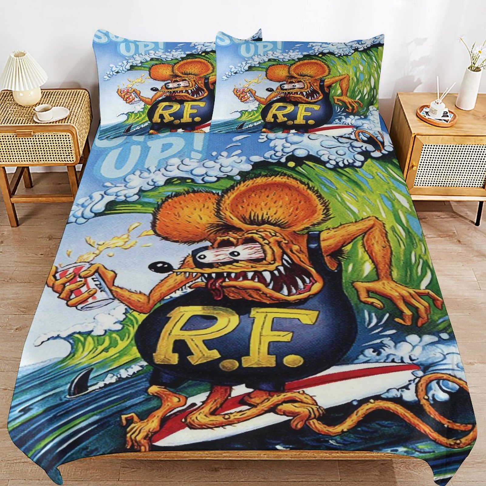 Rat Fink Bed Duvet Cover Microfiber Bedding Sets 3D Printed Lightweight ...