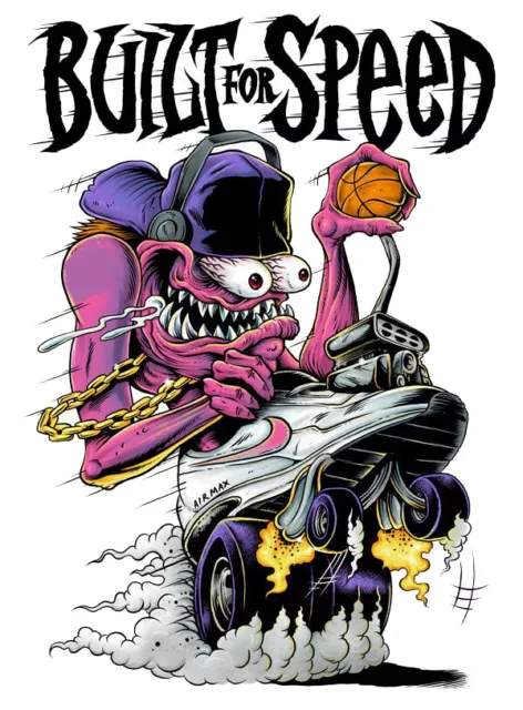 Rat Fink Built For Speed Stickers Phone Decal Water Bottle Stickers Car ...
