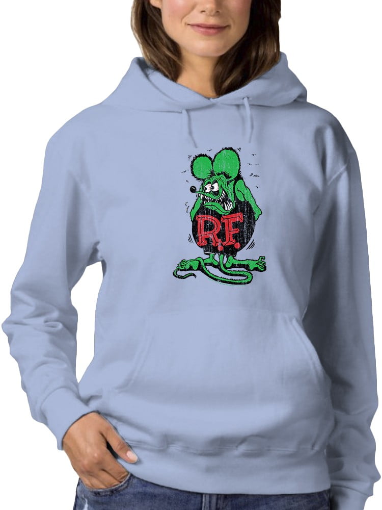 Rat Fink Character Faded Hoodie Women -T-Line Designs, Female XX-Large ...