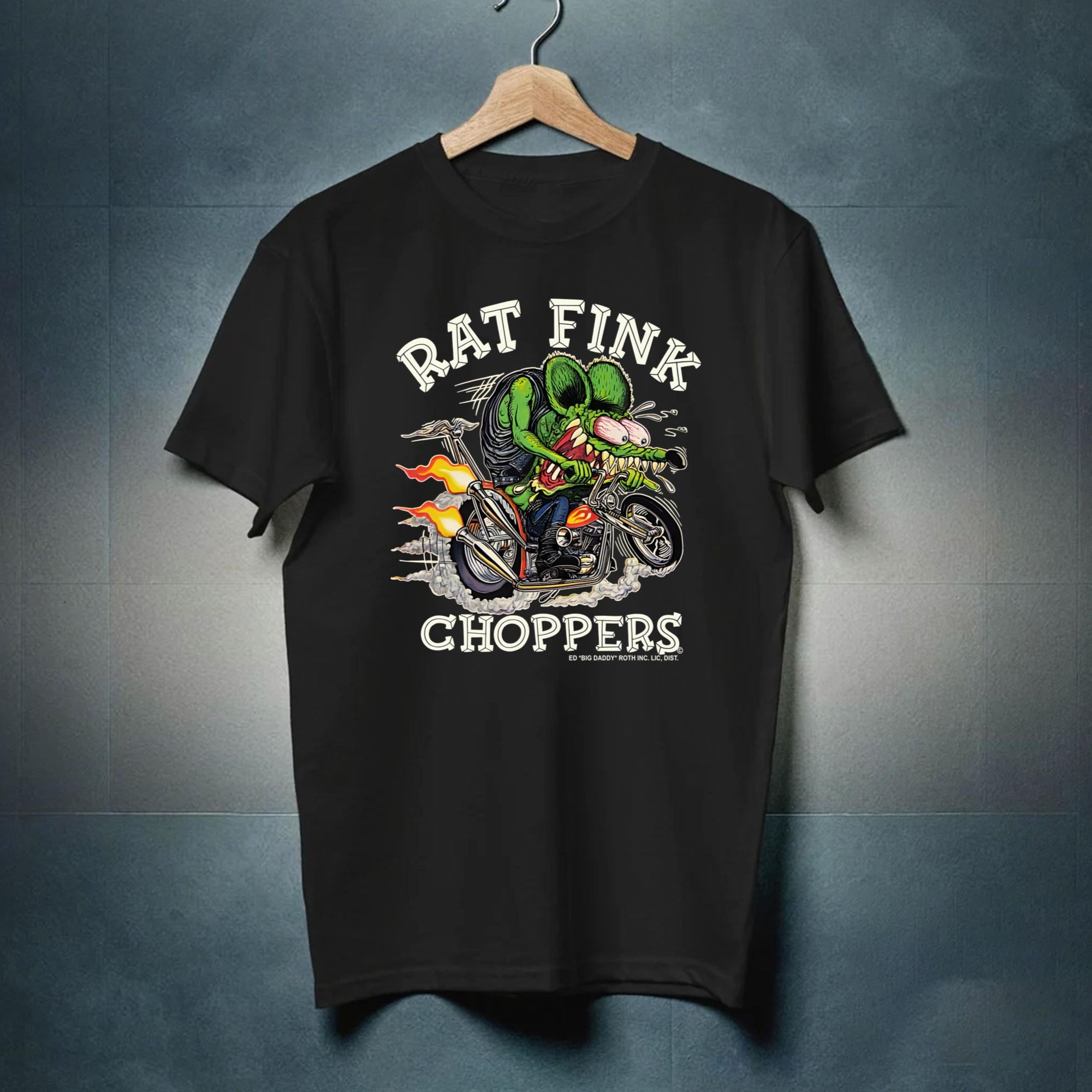 Rat Fink Choppers T-Shirt Ed Big Daddy Roth Tee Size S-4XL-TH36105 ...