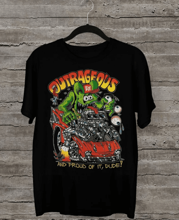 Rat Fink ED ROTH T-shirt with Big Daddy Black All Size TShirt - Walmart.com