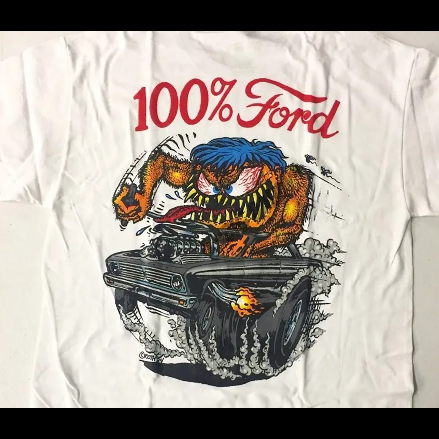 Rat Fink Ford T-Shirt Ed Big Daddy Roth T-shirt White Cotton for Men ...