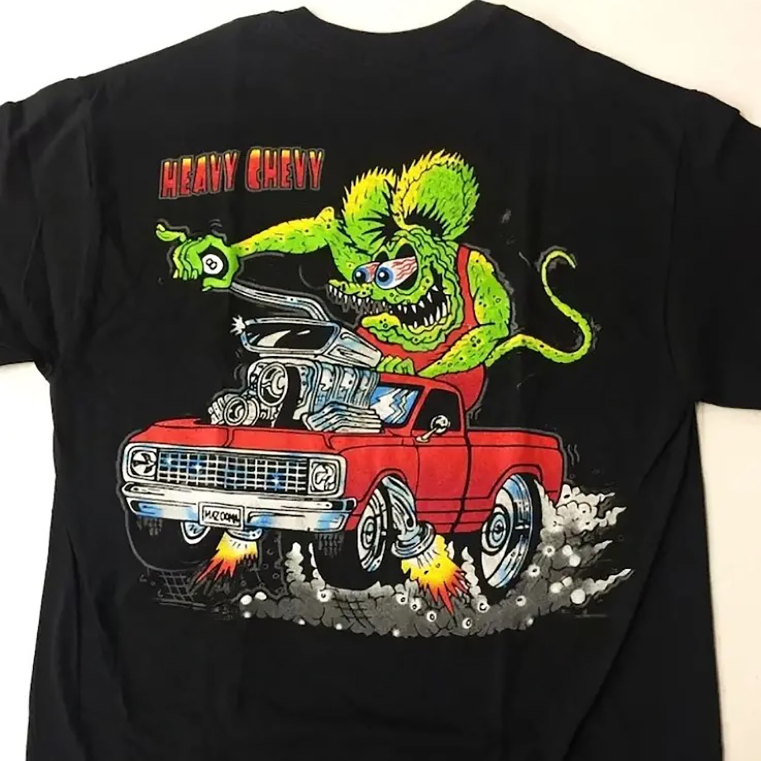 Rat Fink Heavy Chevy T-Shirt Ed Big Daddy Roth Men'S Black Tee - Walmart.com