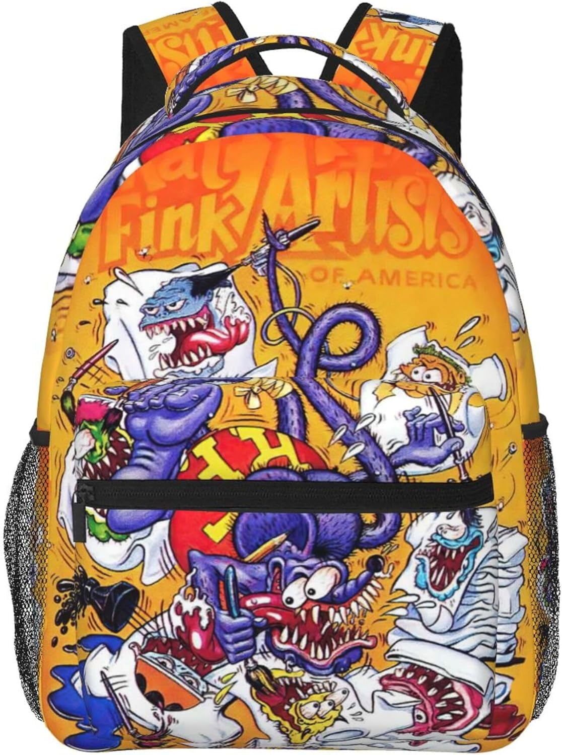 Rat Fink Lightweight Casual Backpack 3d Pattern Backpack Outdoor Travel ...