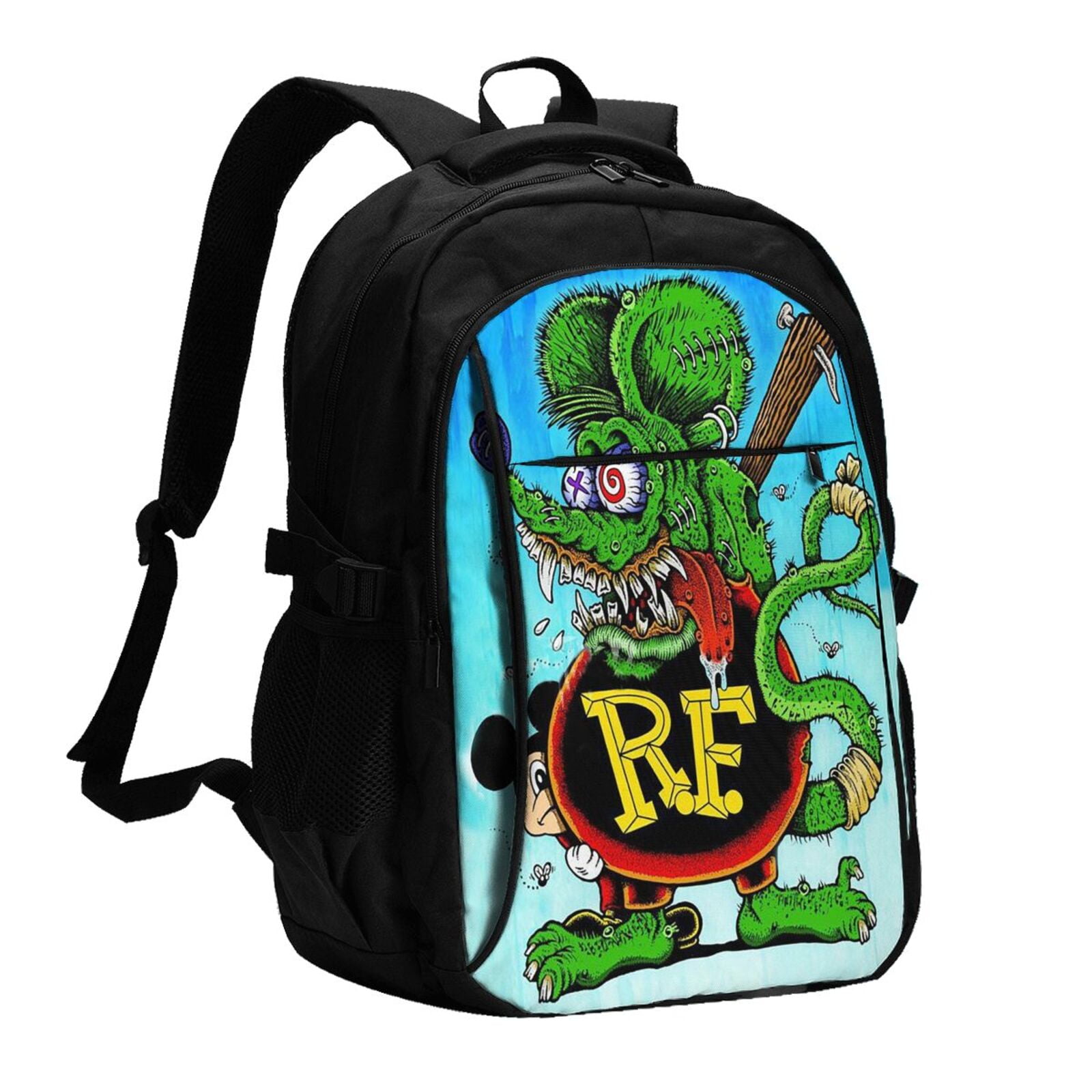 Rat Fink RF Laptop Backpack with USB Charging Port Shoulders Bag Travel ...