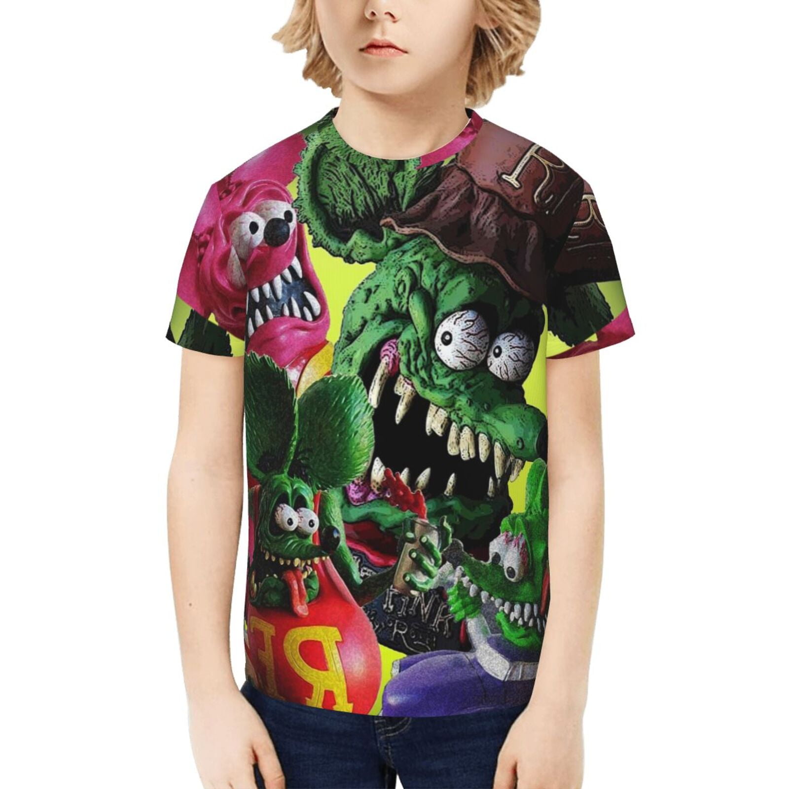 Rat Fink Rf Monster Teenage T-Shirt Kids Shirts Summer Round Neck Short ...
