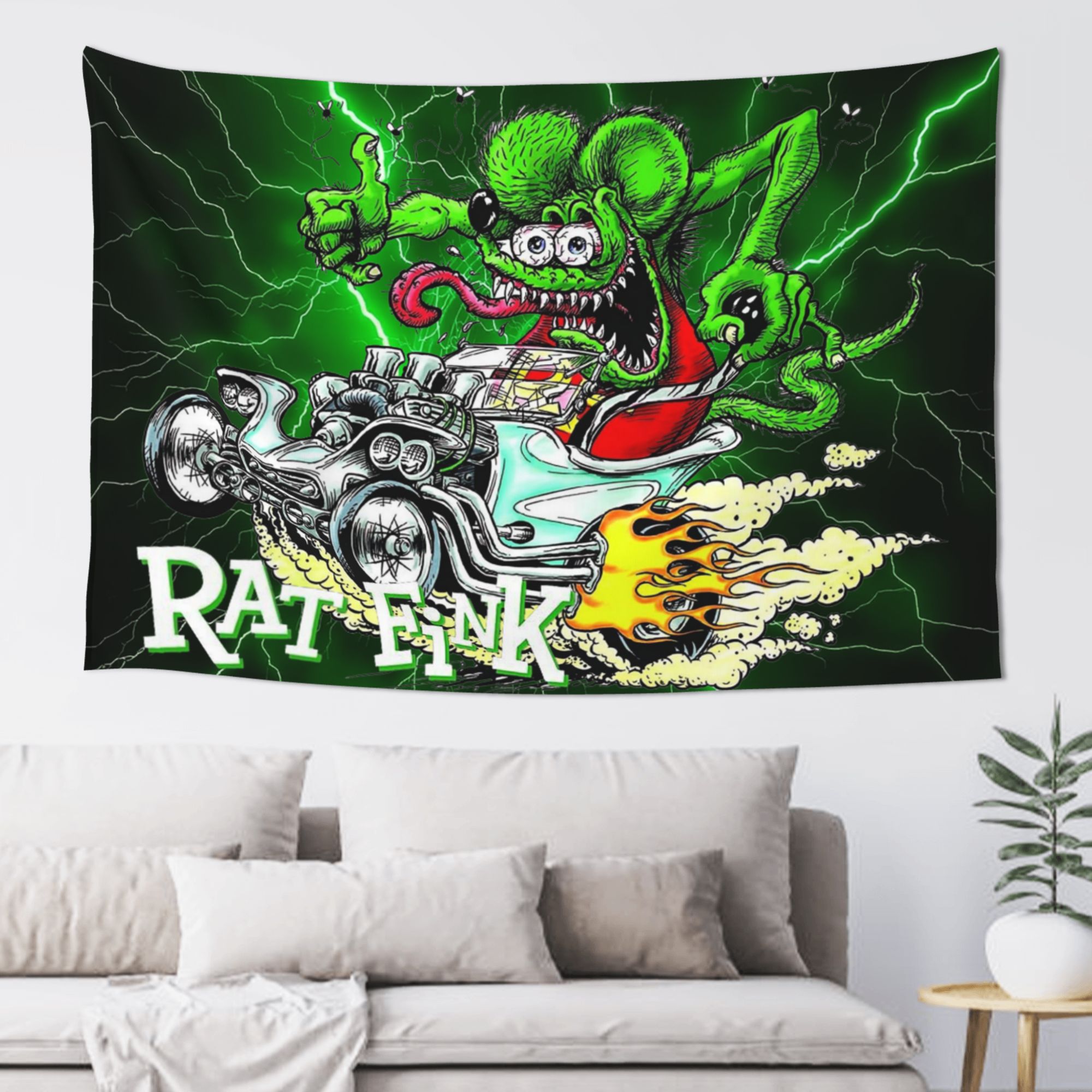 Rat Fink Tapestry Wall Hanging Aesthetic Tapestries Art for Bedroom ...
