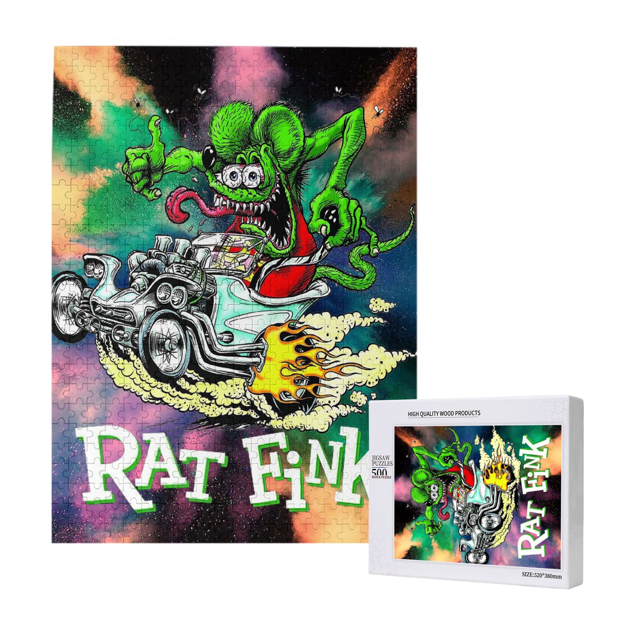 Rat Fink Wooden Jigsaw Puzzle for Adults 500 Piece Puzzle Thick Sturdy ...