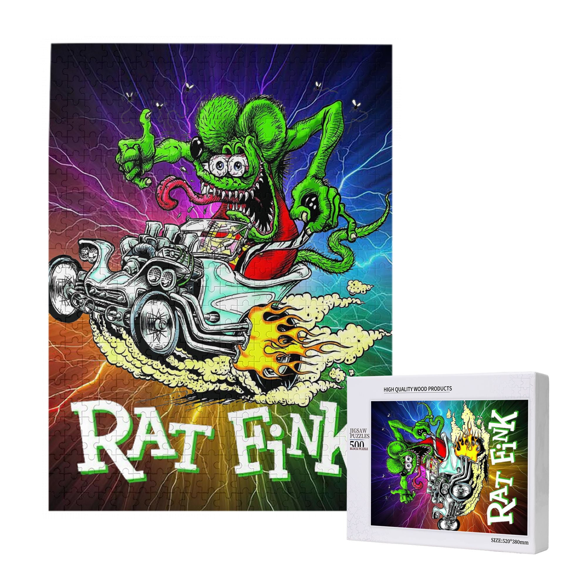 Rat Fink Wooden Jigsaw Puzzle for Adults 500 Piece Puzzle Thick Sturdy ...