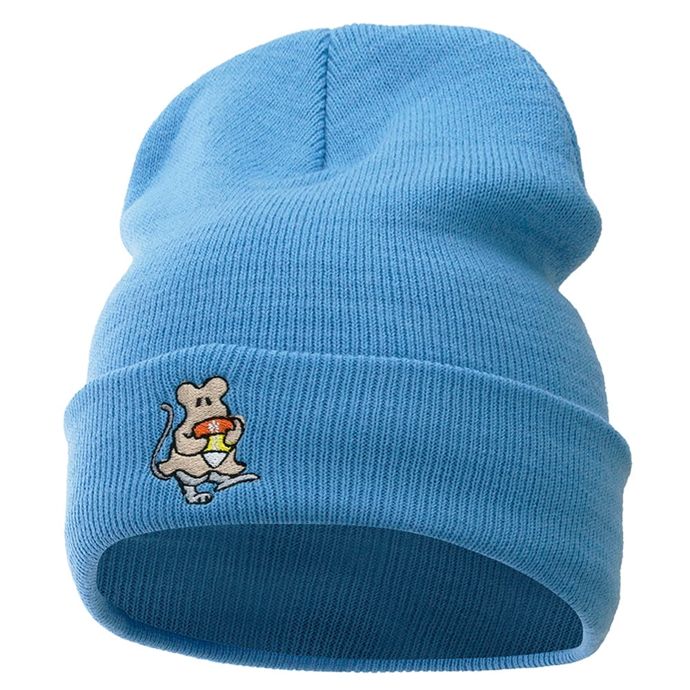Rat Ghost Embroidered Knitted Long Beanie - Sky Blue OSFM - Walmart.com