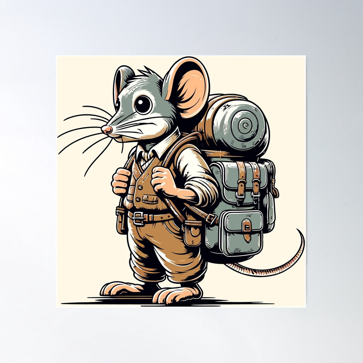 Rat Hiking Poster Wall Art, Modern Wall Decor For Living Room Bedroom ...