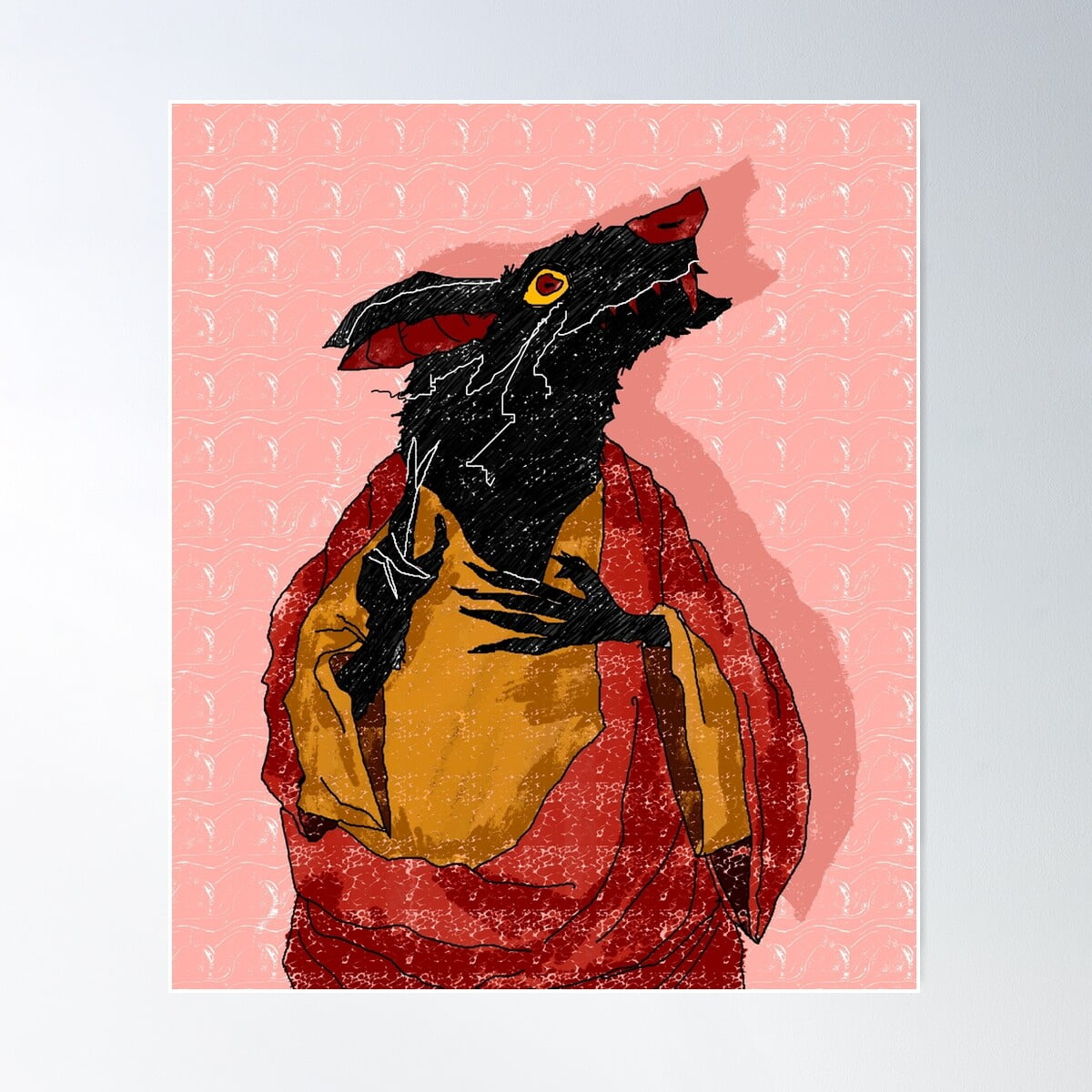 Rat Jesus Poster Wall Art, Modern Wall Decor For Living Room Bedroom ...