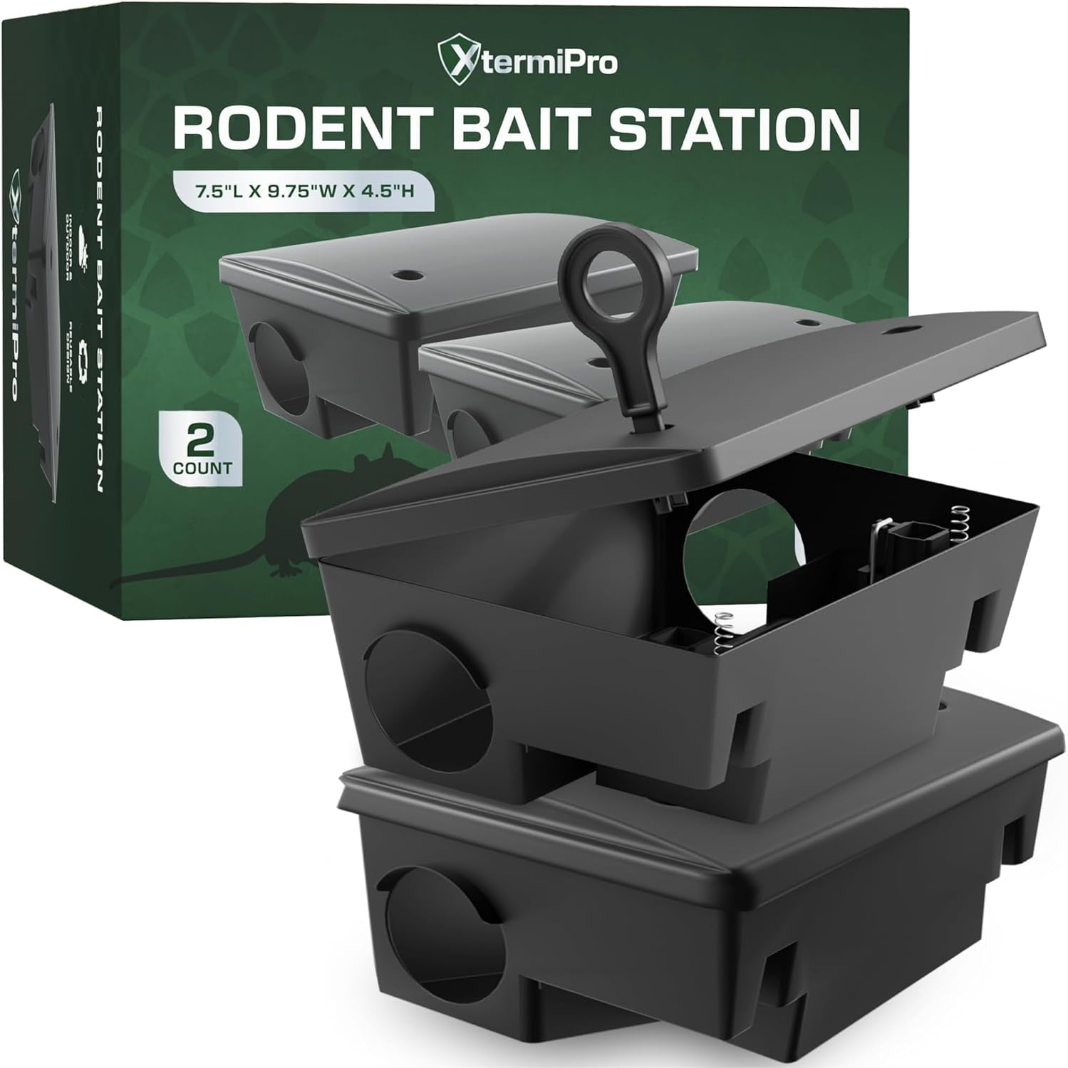 Rat & Mouse Bait Station - 2 Pack - Rat Bait Stations Mice Outdoor ...