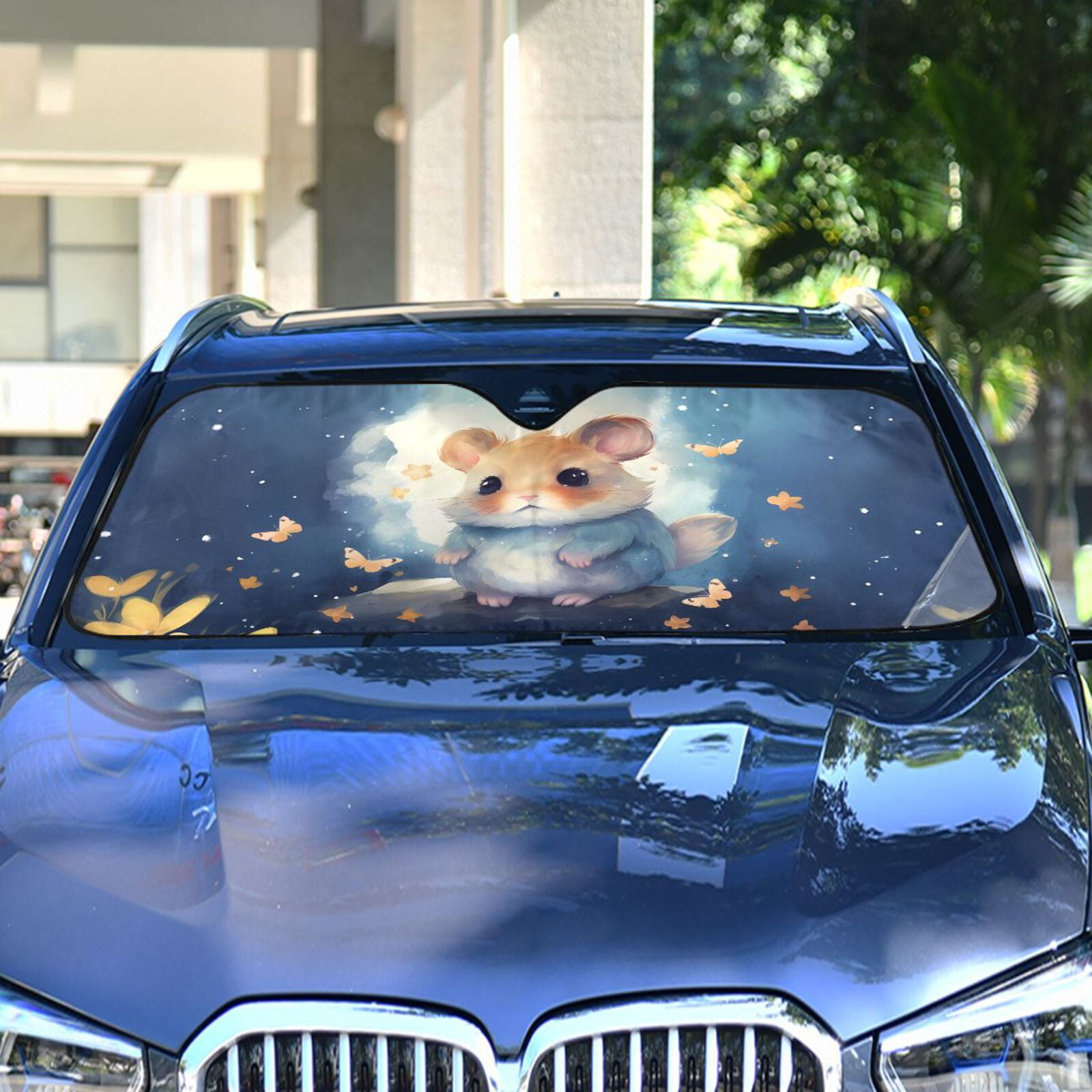 Rat Mouse Flowers Sky Automotive Front Car Windshield Sun Shade ...