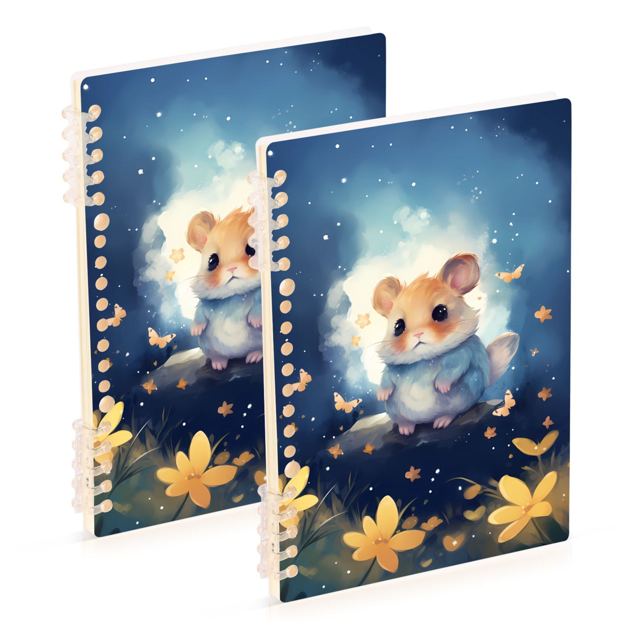 Rat Mouse Flowers Sky Ring Binder Notebook Journey Note Diary College ...