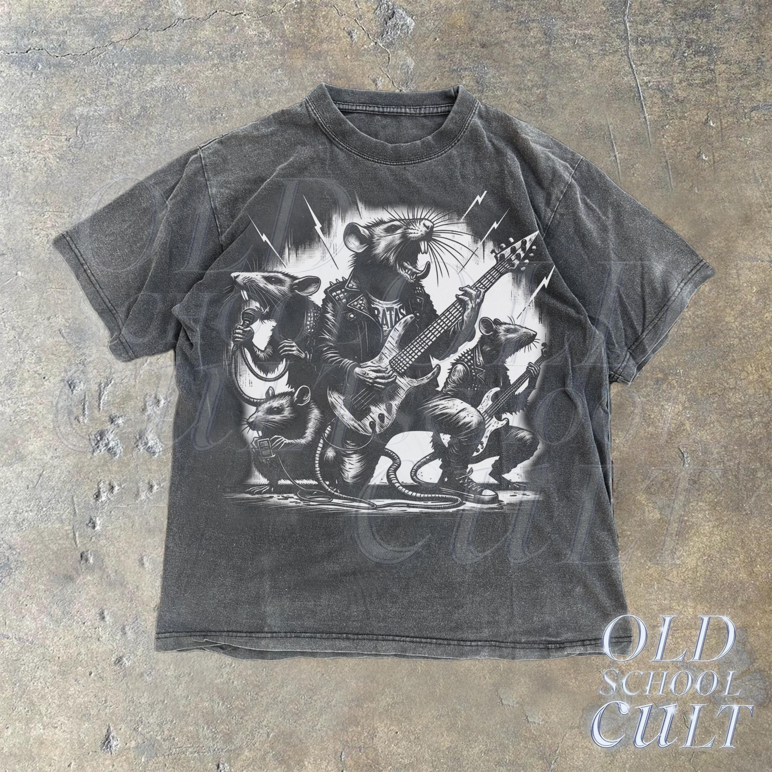 Rat Rock Concert 90s T-Shirt, Retro Crazy Rat Tshirt, Gothic Grunge ...