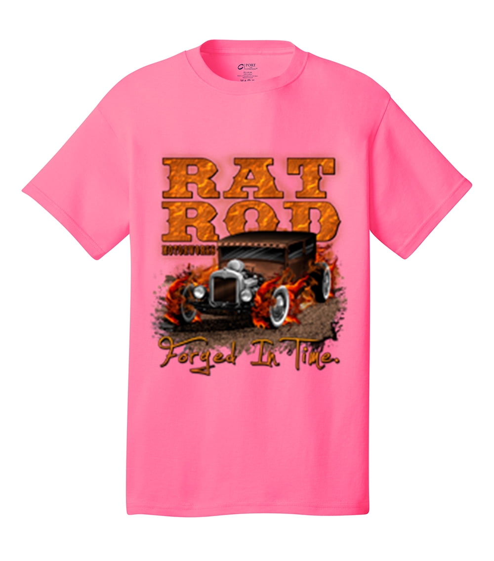 Rat Rod Tee Shirt Rat Rod with Flames Forged in Time Hotrod Racing ...