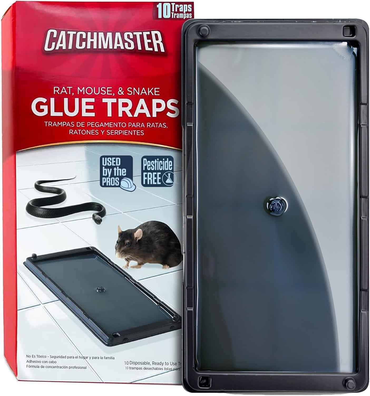 Rat, Snake and Mouse Traps 10Pk, Large Bulk Glue Rat Traps for Home ...