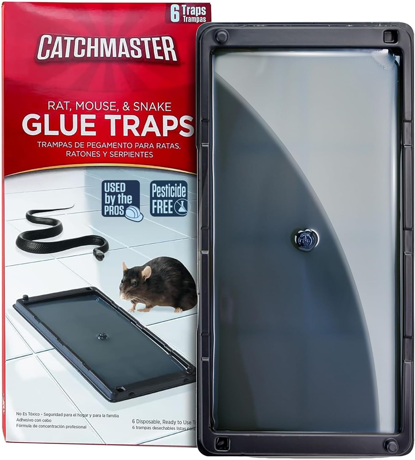 Rat, Snake and Mouse Traps 6Pk, Large Bulk Glue Rat Traps for Home ...