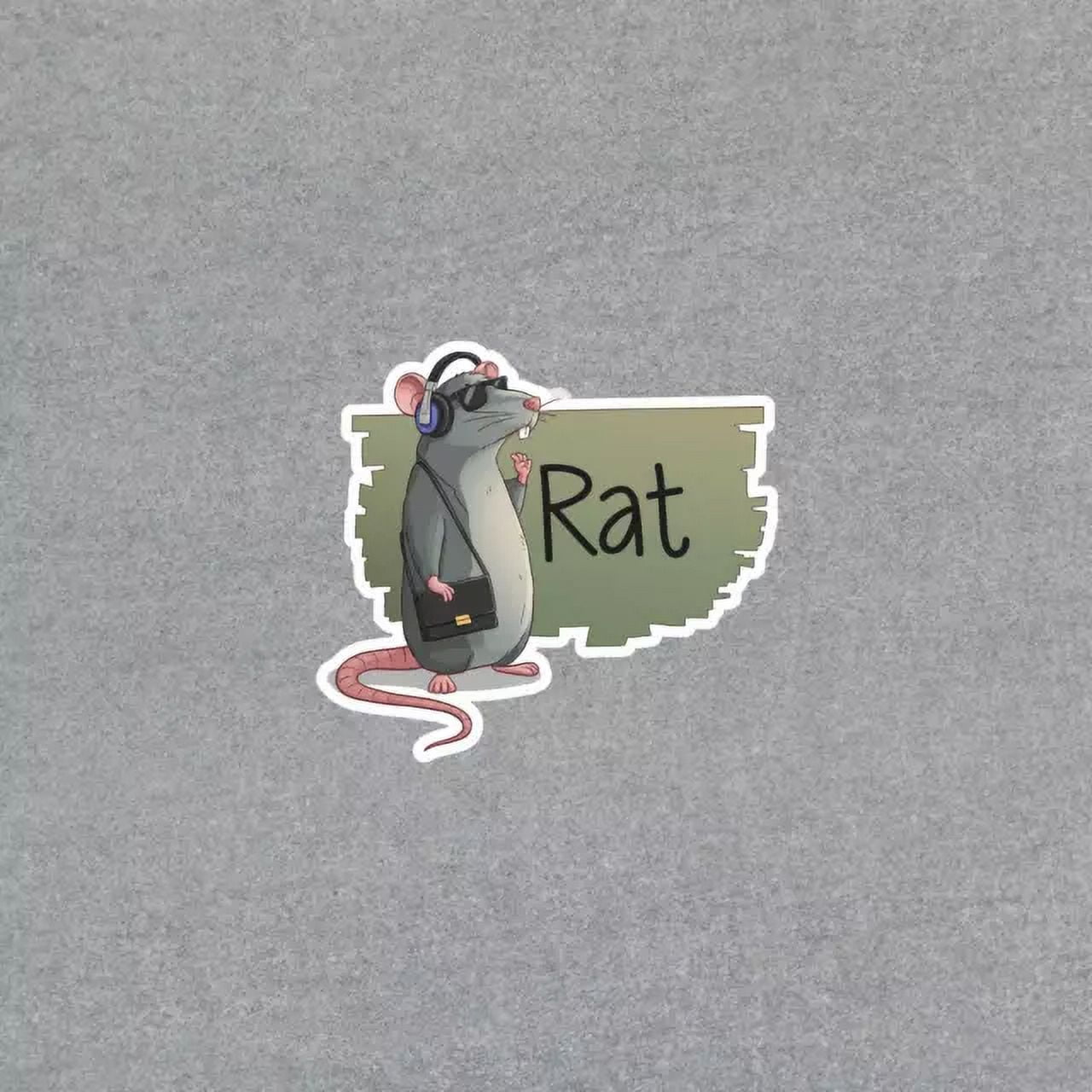 Rat Sticker - Cute Animal Cartoon Illustration Gift For Rodent ...