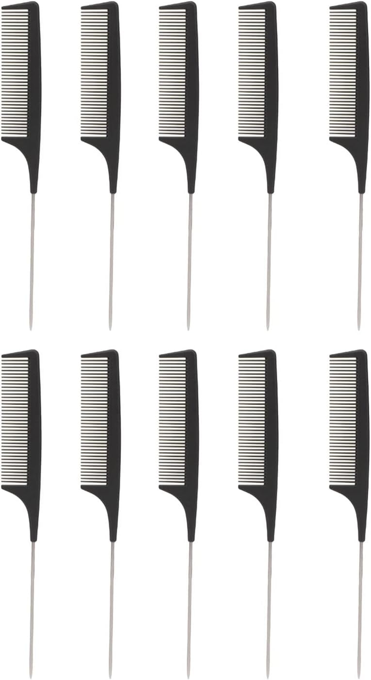 Rat Tail Combs, 10pcs Rat Tail Combs Fine Teeth Smoothing Rounded ...