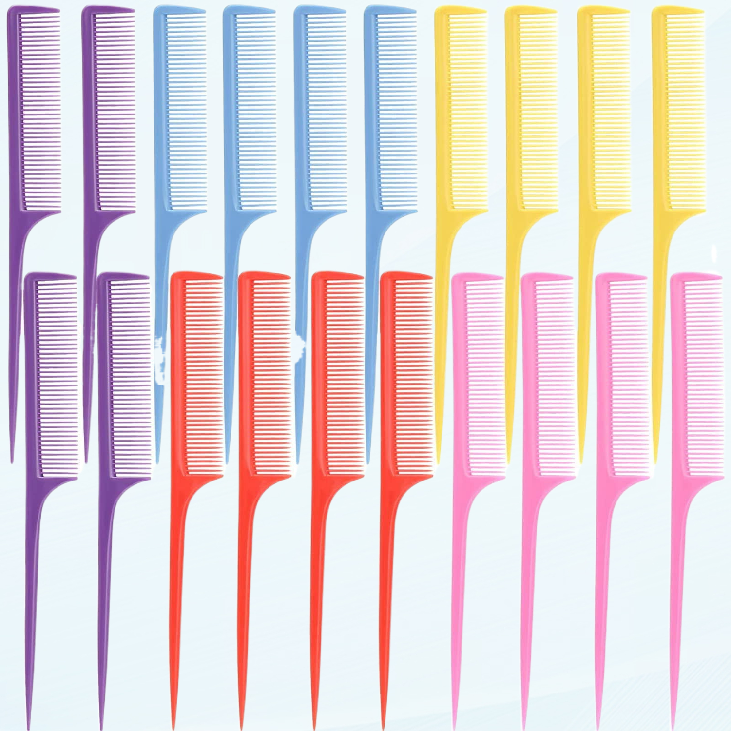 Rat Tail Combs 20pcs/set Anti Static Hairdressing Stylist Cutting Comb ...