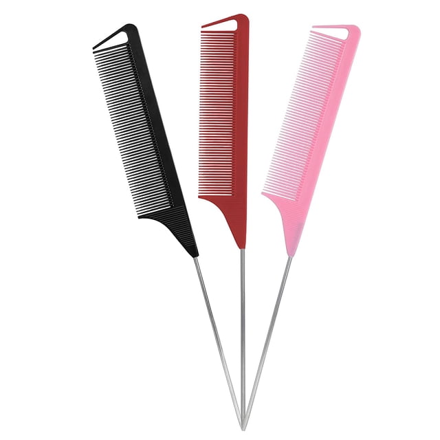 Rat Tail Combs Hair Combs: 3Pack Parting Comb,Fine Tooth Comb,Tail Comb ...