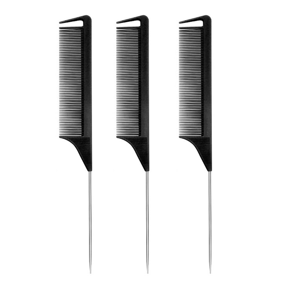 Rat Tail Combs Parting Comb: 3Pcs Rat Tail Comb Set, Long Steel Pin Rat ...